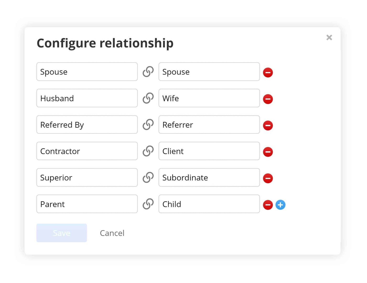 Relating contacts: Create relationships between CRM contacts