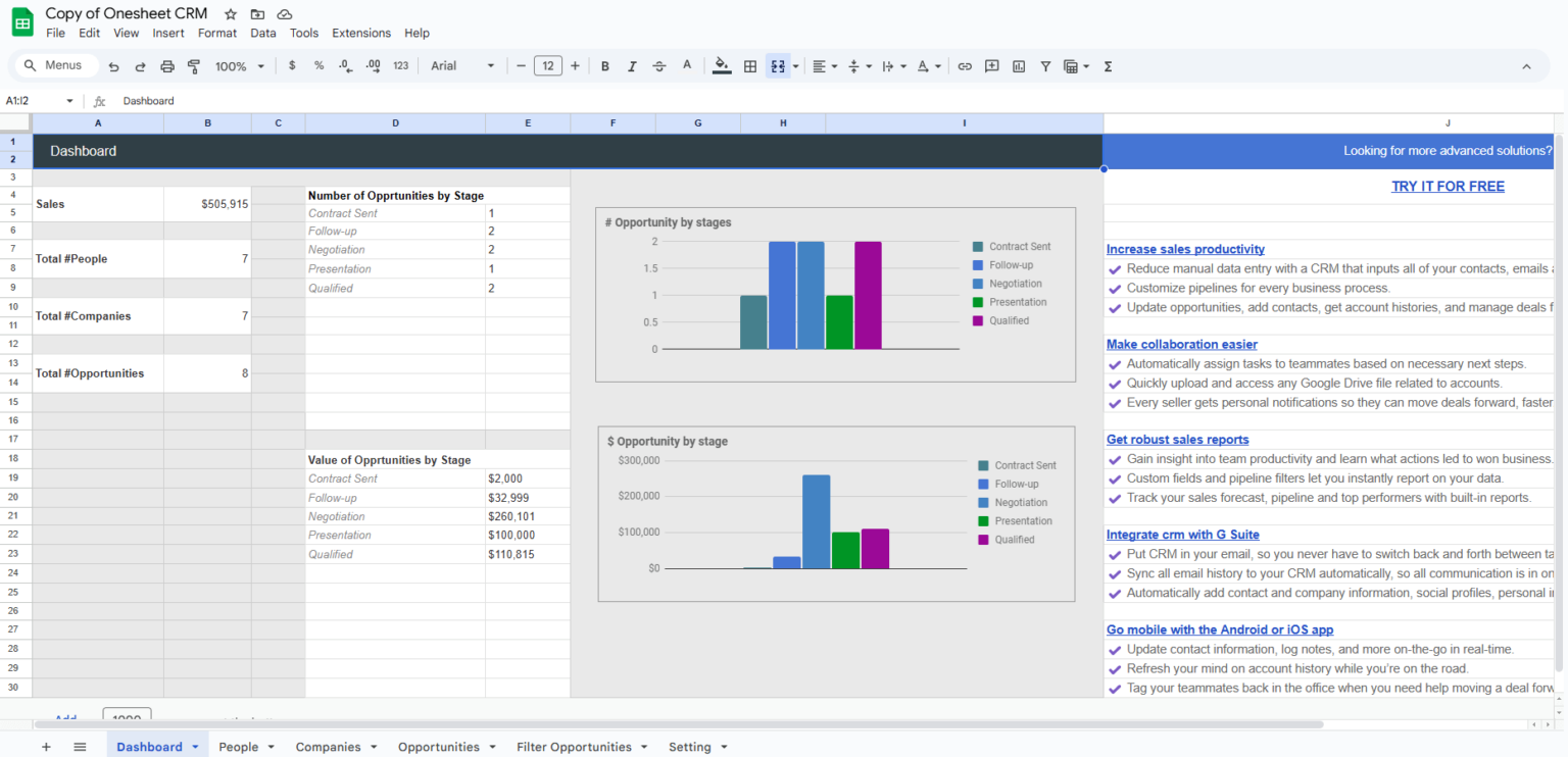 Top 12 Free CRM Spreadsheet Templates - Google Sheets & Excel