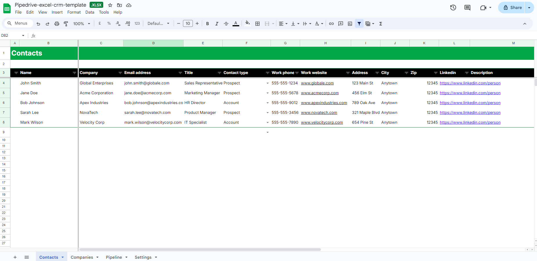 Top 12 Free CRM Templates in Google Sheets & Excel
