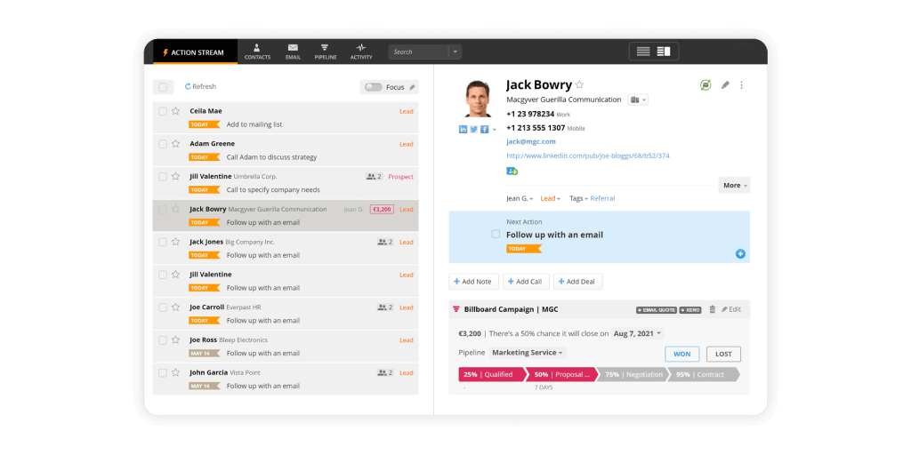 Simple Contact Database & Management Software | OnePageCRM