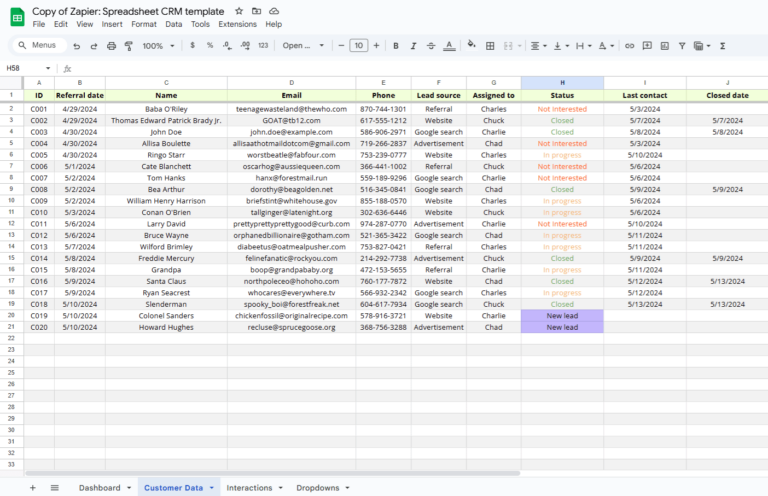 Top 12 Free CRM Templates in Google Sheets & Excel