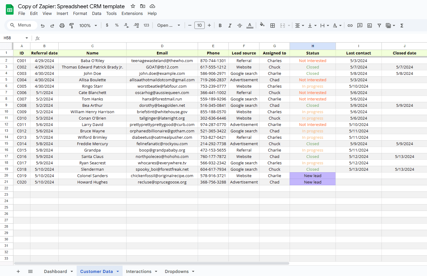 Top 12 Free CRM Templates in Google Sheets & Excel